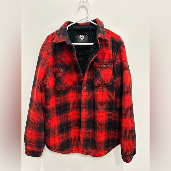 Jackets & Coats | Mens Red And Black Flannel Jacket | Poshmark